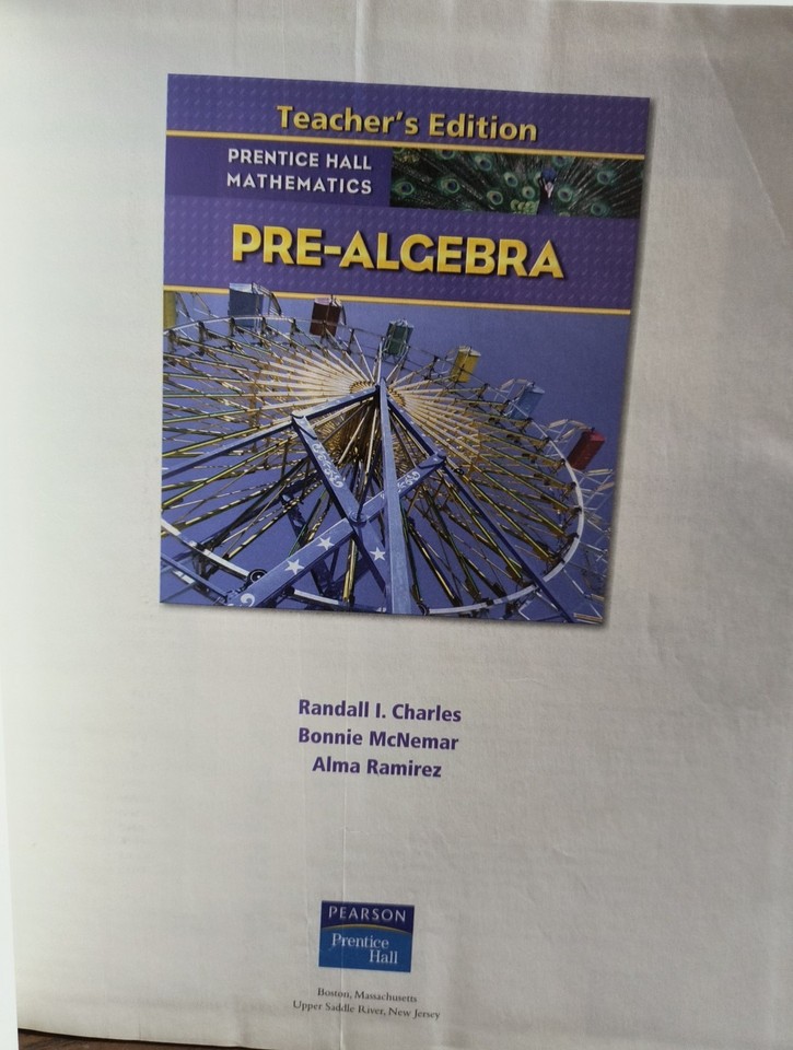 Prentice Hall Pre-Algebra Teacher's Edition Textbook Mathematics | eBay