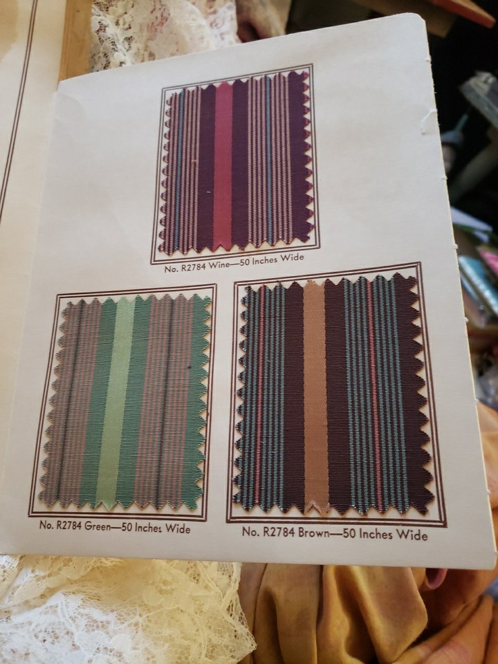 Antique Upholstery Fabrics Sample Book #2, The Pickwell Line, Chicago ...