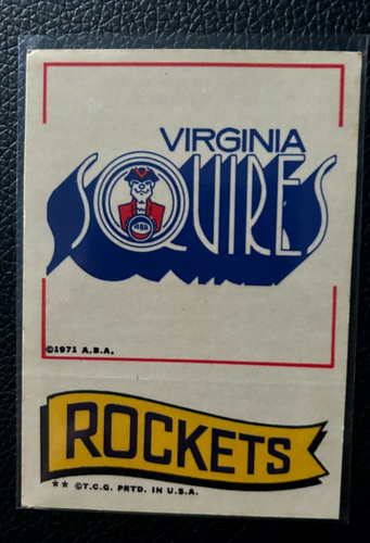 1971 Topps Basketball ABA Sticker Virginia Squires Denver Rockets ...