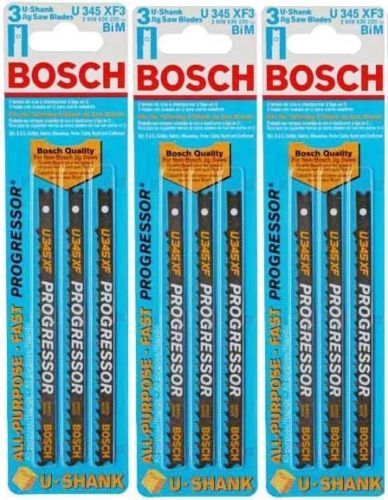 (9) BOSCH U345 XF3 ALL PURPOSE FAST PROGRESSOR 4-7/8" HSS JIGSAW BLADES ...