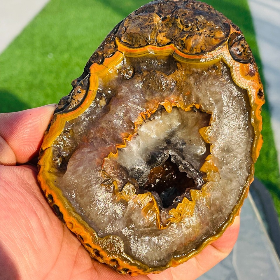 625g Rare Natural Gobi Agate Jasper Geode Crystal Rough Mineral ...