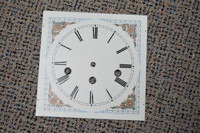 Vintage 6" Square Clock Dial Metal Clock Dial With Flowers - NOS Clock ...