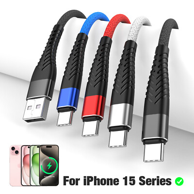 3A Type C Charger Braided Cable For Apple iPhone iPad Fast Charging ...