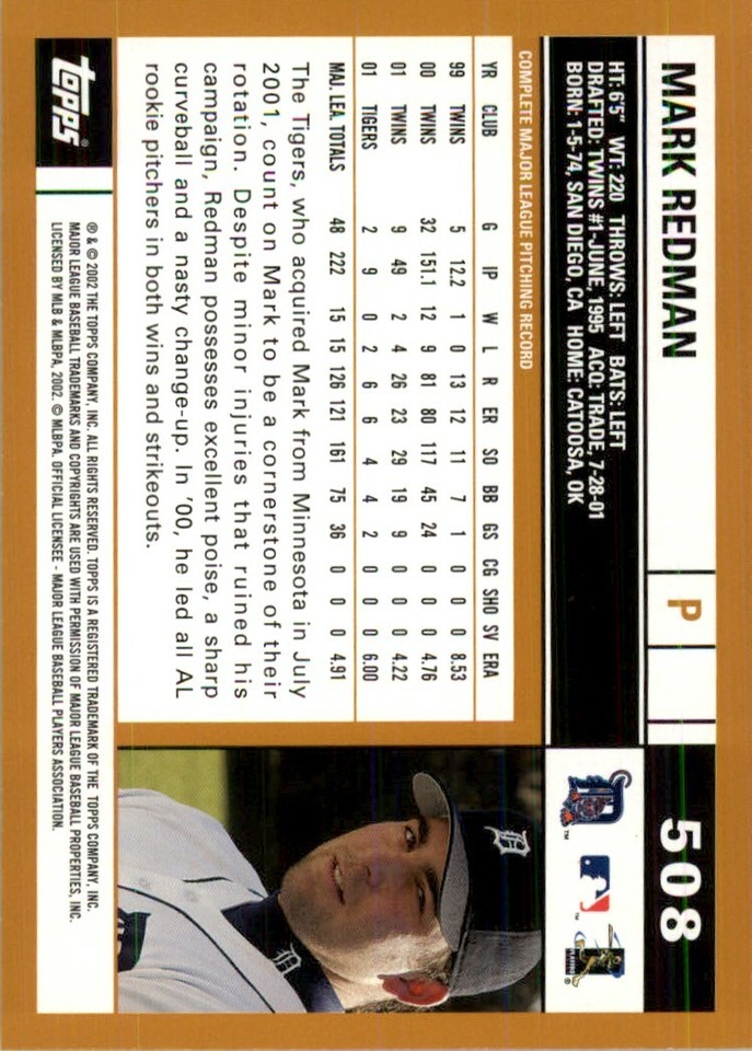 2002 Topps MLB Mark Redman #508 | eBay