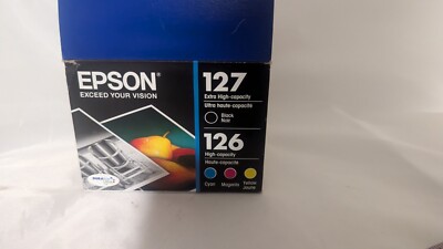 No Box 4 of Set GENUINE Epson 127 Black & 126 Color Ink Work Force 630 ...