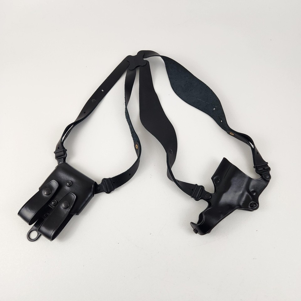 Galco Gunleather JCL22B Black Leather Shoulder Holster Rig Mag Pouch ...