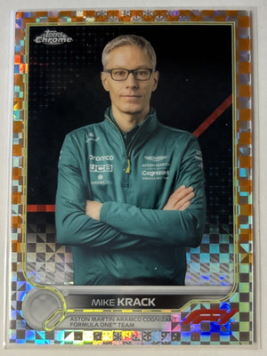 2022 Topps Chrome Formula 1 F1 #101 Mike Krack Orange Checkered Flag 11 ...