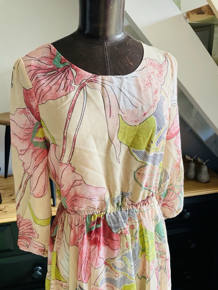 Beautiful long colourful pretty ladies dress xs 6 festival boho wedding ...