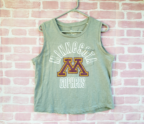 🔥 Minnesota Golden Gophers Three Square Gray Tank Top Shirt Women's ...
