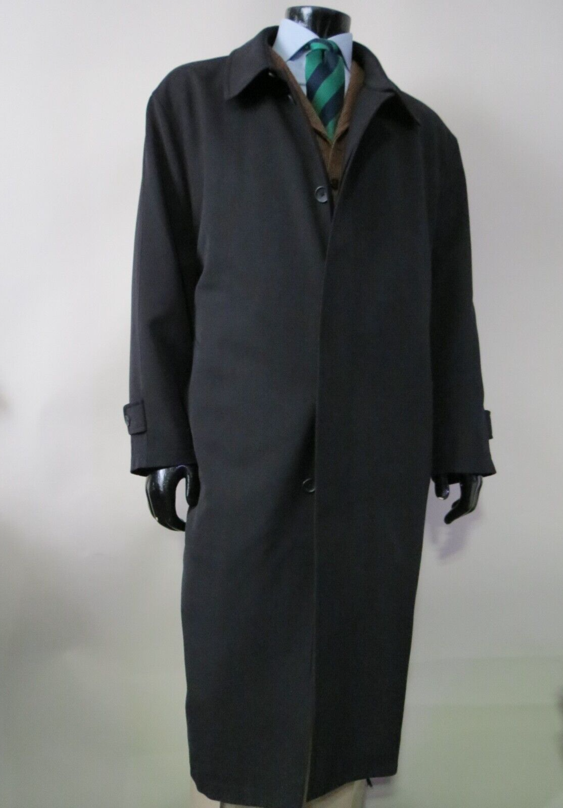 SANYO Size 56 R Mens Mackintosh Jacket w Liner Black Overcoat Top Coat ...