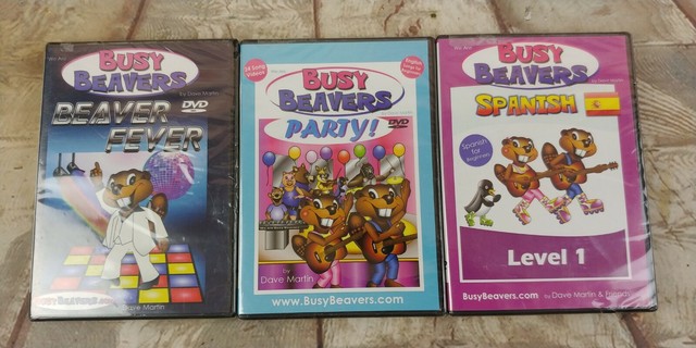NEW Busy Beavers, 3 DVD Lot - Beaver Fever, Spanish Lvl 1, Party, Dave ...
