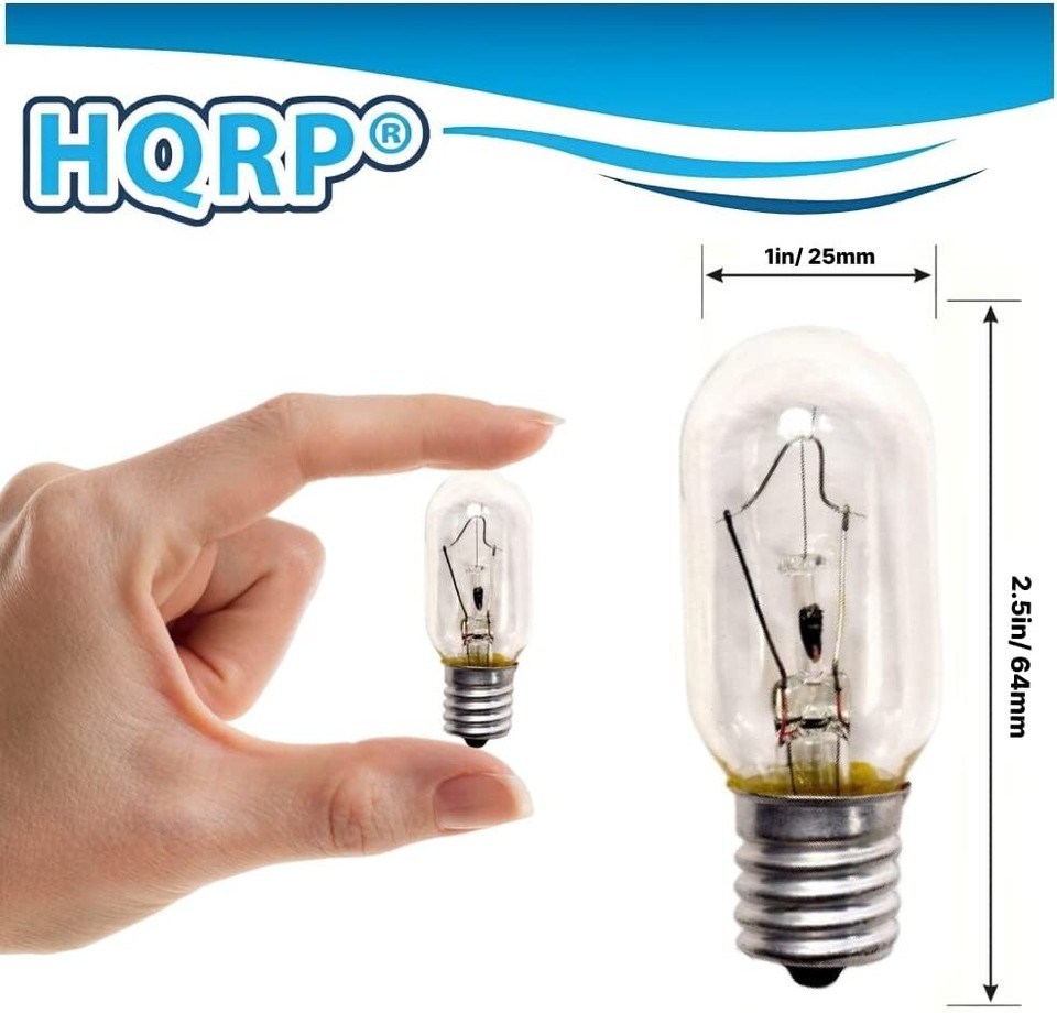 2-Pack HQRP 40W T8 E17 Appliance Light Bulb for Whirlpool # AH2376034 ...