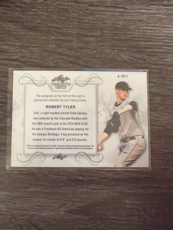 Robert Tyler 2016 Leaf Trinity Draft Blue Ink Auto On-Card | eBay