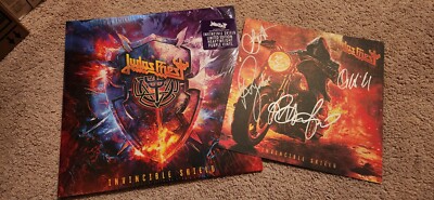 JUDAS PRIEST Invincible Shield Purple 2LP Vinyl w/Signed Autographed ...