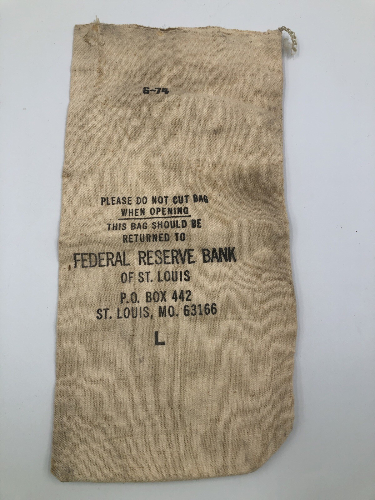 Federal Reserve Bank ~ ST. LOUIS ~ MO Canvas Cloth VTG Money Bag | eBay