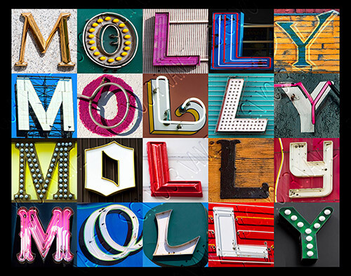 MOLLY Name Poster featuring photos of actual sign letters | eBay