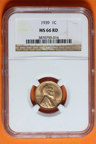 1939 Red NGC MS66RD Lincoln Wheat Cent 1c #B38885 | eBay