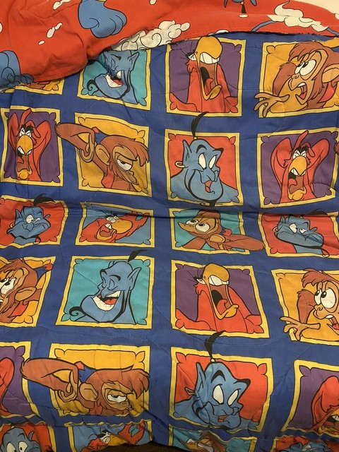 Vintage Disney Aladdin Bed Set Comforter Sheet Pillowcase Fitted Flat ...