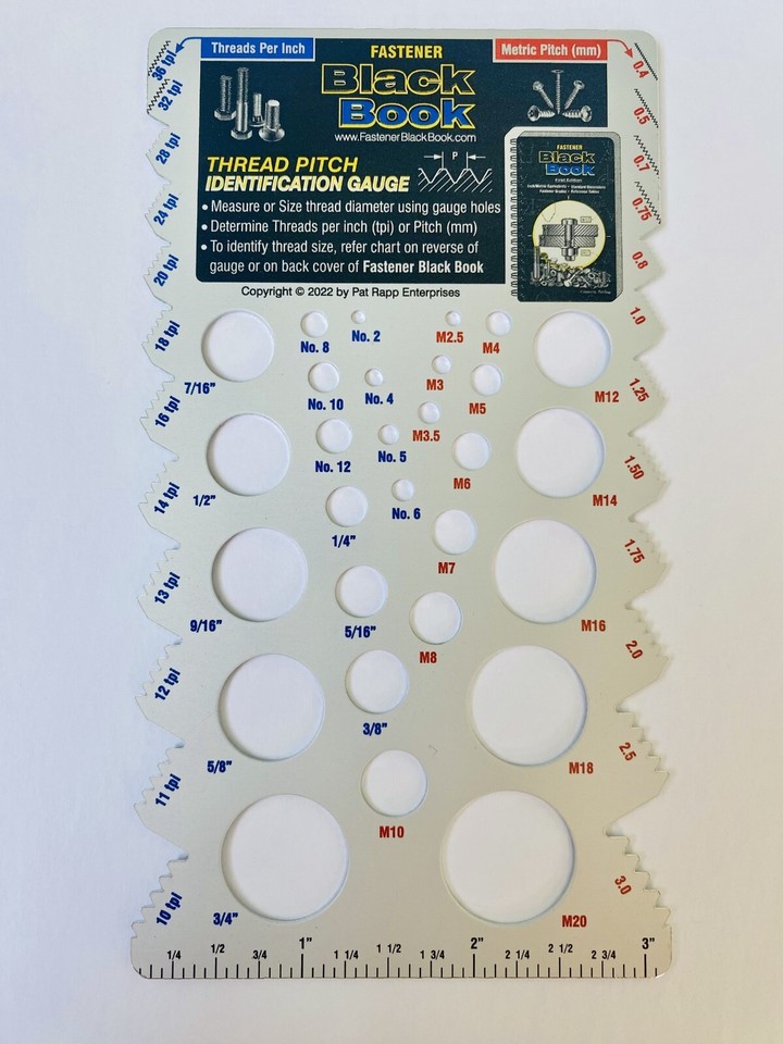 Thread Pitch Identification Gauge - Measure or size thread diameter ...