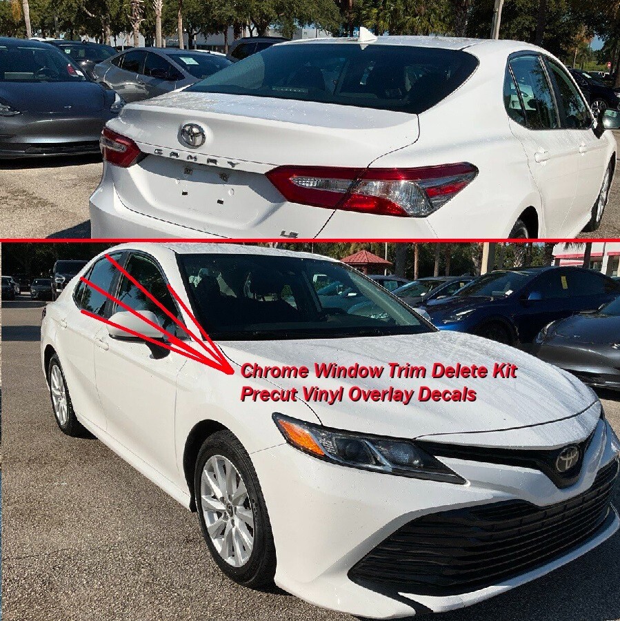 Chrome Window Trim Delete Blackout for 2018-24 Toyota Camry Precut Vinyl Overlay | eBay