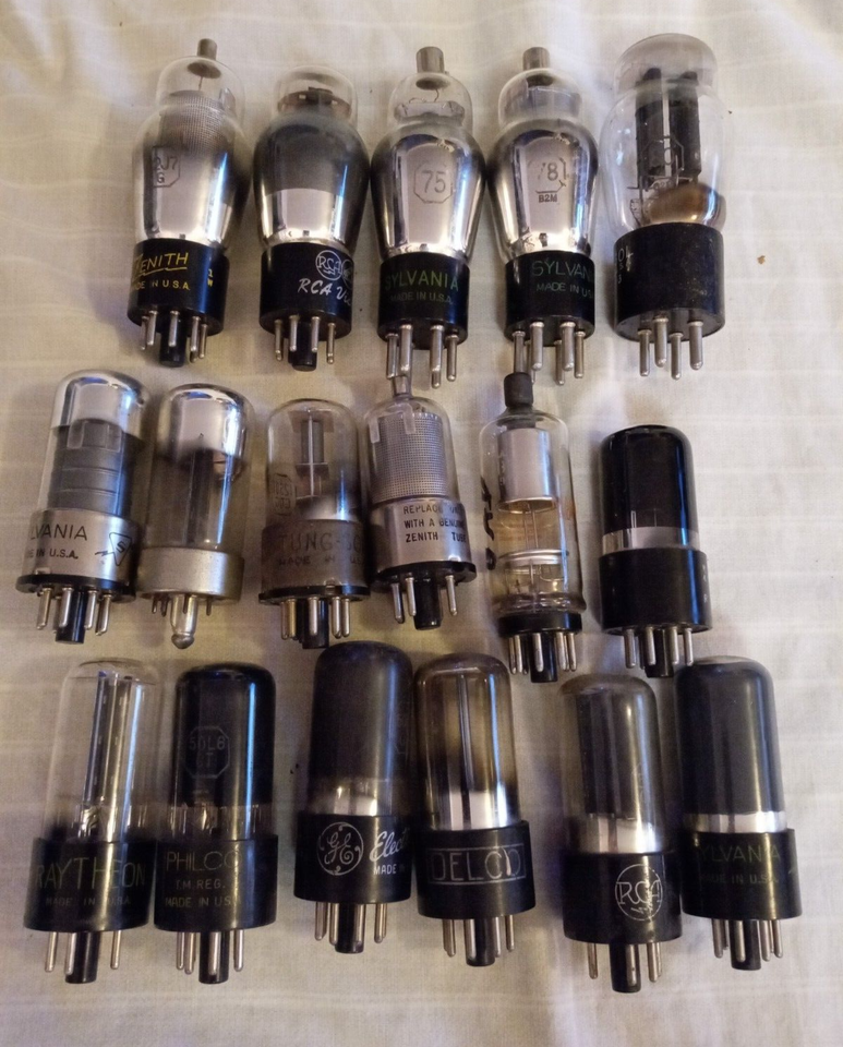 Lot of 17 Octal, 6 & 4-Pin Vintage Vacuum Tubes for Display, Steampunk ...