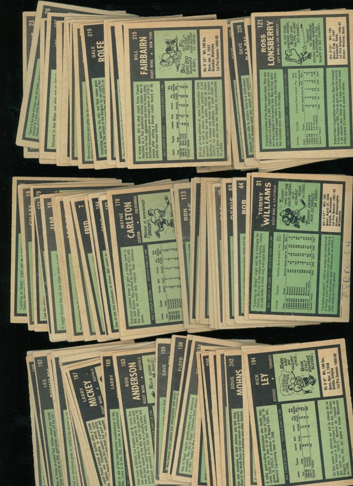 (81) 1971-72 O-Pee-Chee HUGE LOT OPC NHL RC Commons Duplicates Creases ...