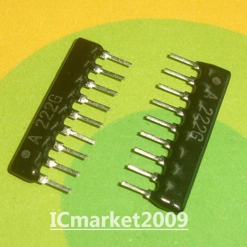 50 PCS A09-222G A222G 2.2K ohm 2K2 2.2KR 8 Commoned Resistor Network ...