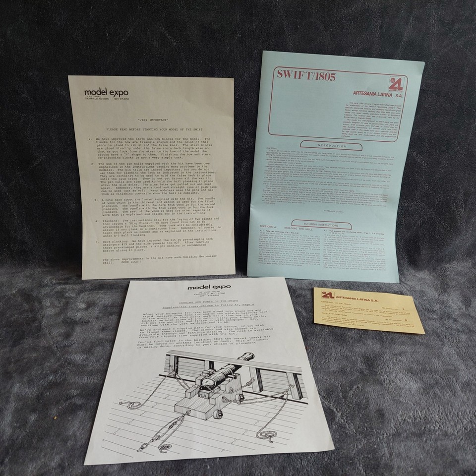 Vintage Artesania Latina 1:50 'Swift' Virginia Pilot Boat 1805 Model ...