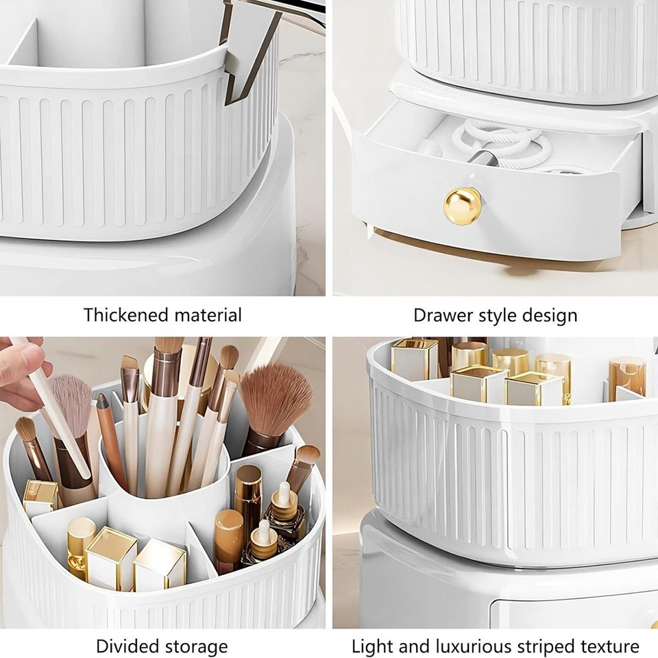 Make--Brush Holder with 360° Rotating Make--Organizer Tray () B8K95131 ...