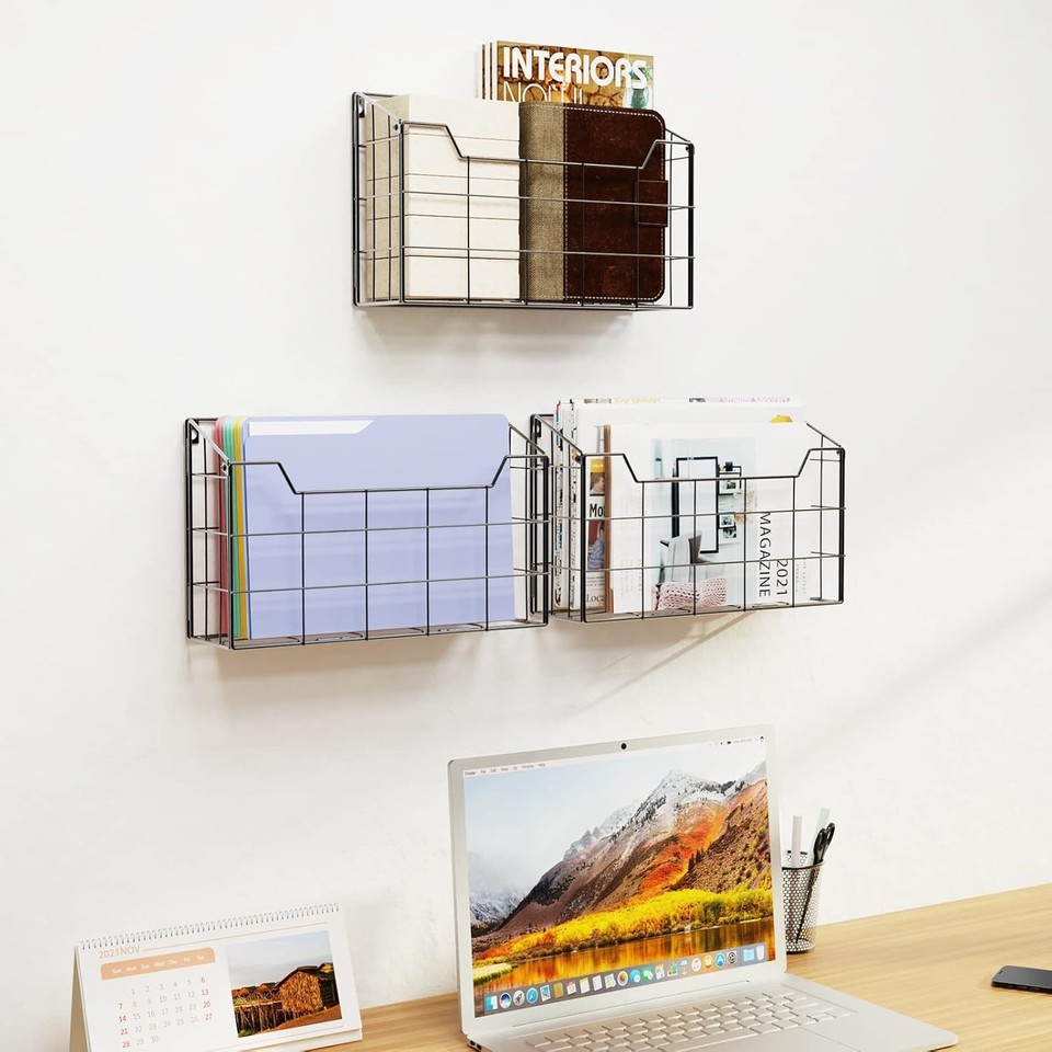 Wall File Organizer Hanging File Holder Magazine File Holder Desktop ...