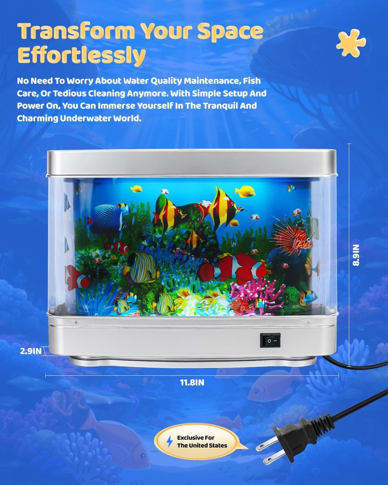 Fake Fish Tank Baby Aquarium - Artificial Fish Lamp with Moving ...