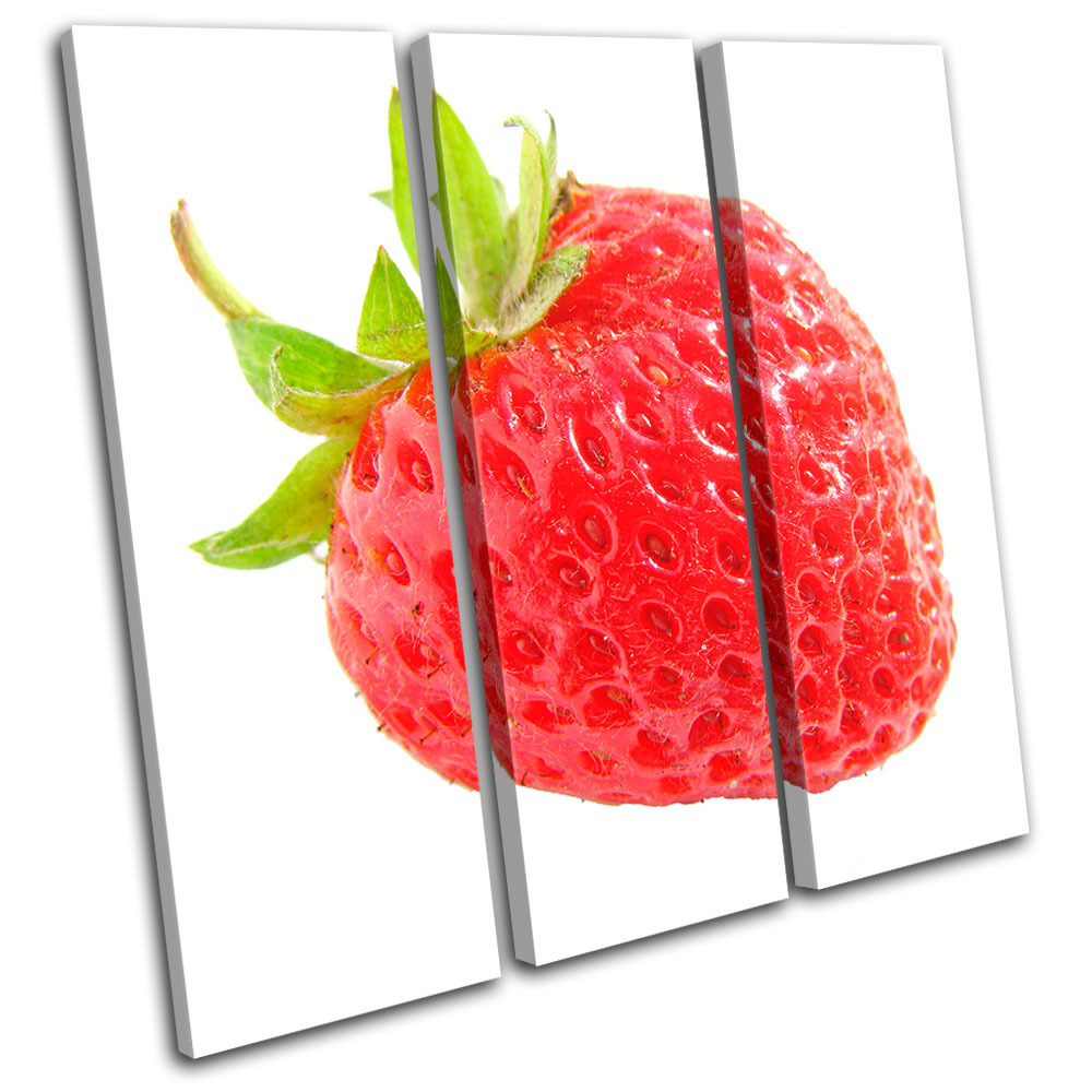 Strawberry Fruit Food Kitchen TREBLE CANVAS WALL ART Picture Print VA ...