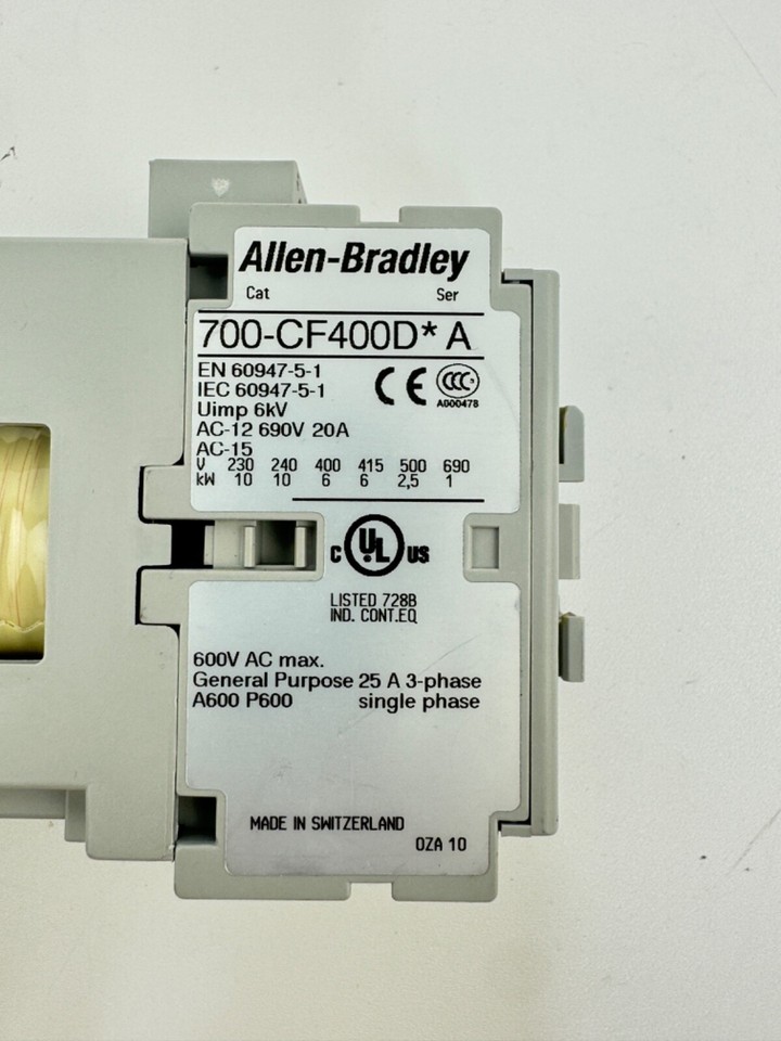 ALLEN BRADLEY 700-CF400D Ser. A Relay Contactor 24vdv Coil | eBay