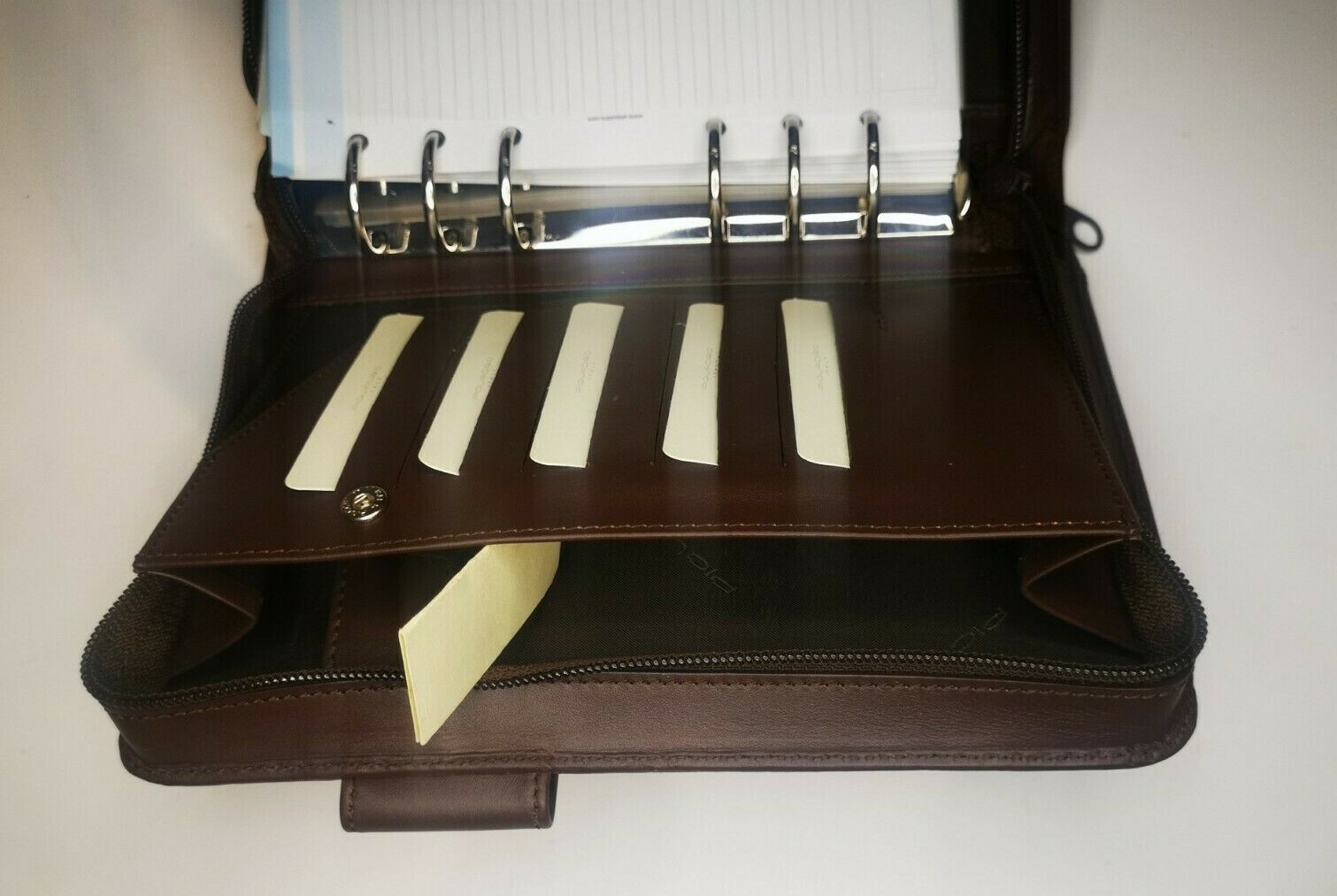 Piquadro Leather Agenda Planner Organizer Cover Zipper Brown Medium ...