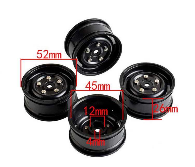 1/10 1.9" wheel/Rims Metal 12mm RC Rock Crawler For TF2 Axial SCX10 D90 ...