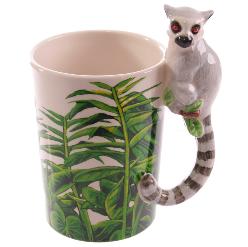 Animal Shaped Handle Ceramic Mug Tea Coffee Cup Novelty Gift Jungle ...