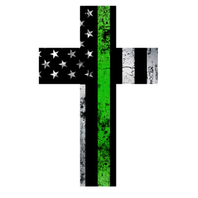Thin Green Line Cross Sticker - Car Truck Window Vinyl Decal USA FS2072 ...