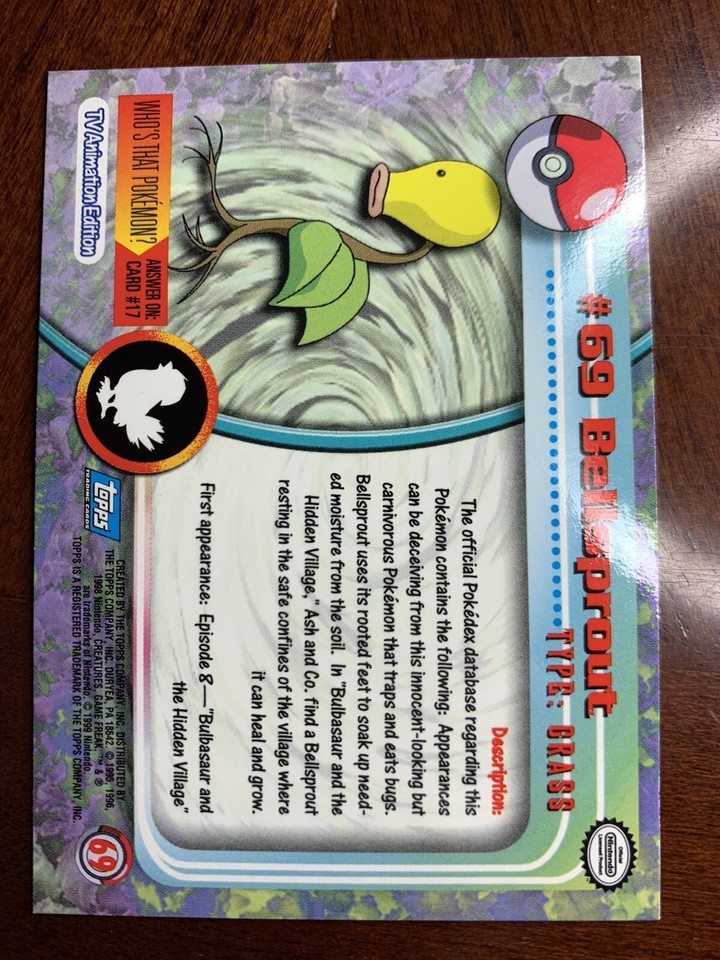 1999 Topps Pokemon TV #69 Bellsprout Rainbow Foil Blue Logo B | eBay