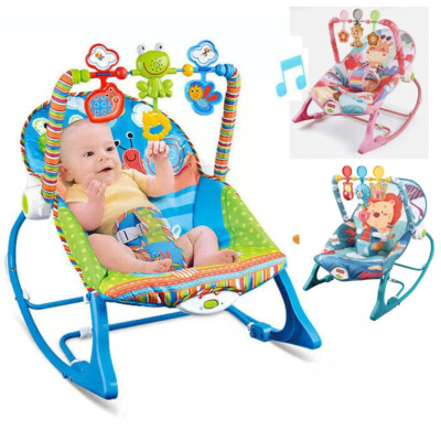 Baby Bouncer Rocker Swing Vibration Chair Soft Soothing Music Infant To ...