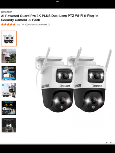 AI Powered Guard Pro 3K PLUS Dual Lens PTZ Wi-Fi 6-Plug-in Security ...