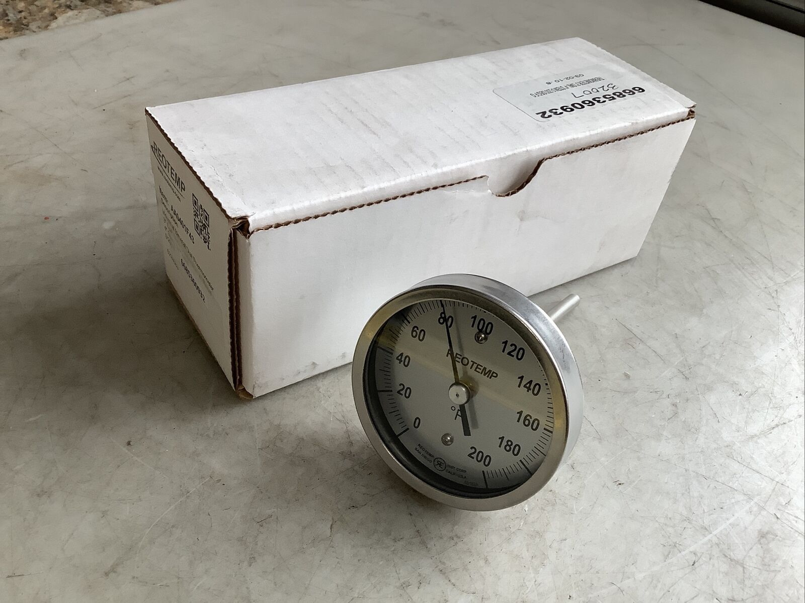 REOTEMP AA0401F43 THERMOMETER 0-200F 3IN DIAL 4IN STEM 1/2IN NPT 373 | eBay