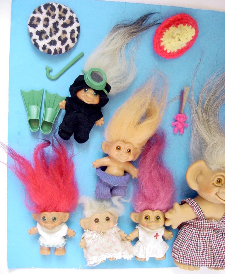 1970s THOMAS DAM TROLL UNEEDA WISHNIK DOLL LOT SCUBA DIVER COWBOY ...