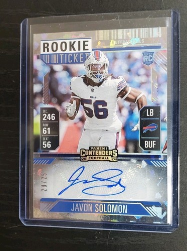 2024 Panini Contenders Javon Solomon Rookie Ticket Cracked Ice Auto #20 ...