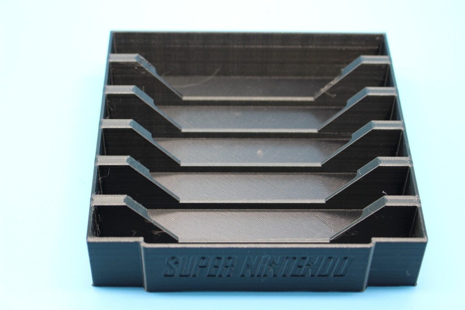 Black SNES Game Cartridge Holder Super Nintendo Game Display Storage ...