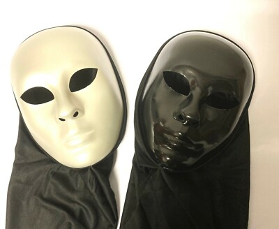 FULL FACE PLAIN HALLOWEEN MIME DANCE STAGE MASQUERADE BALL PARTY MASK ...