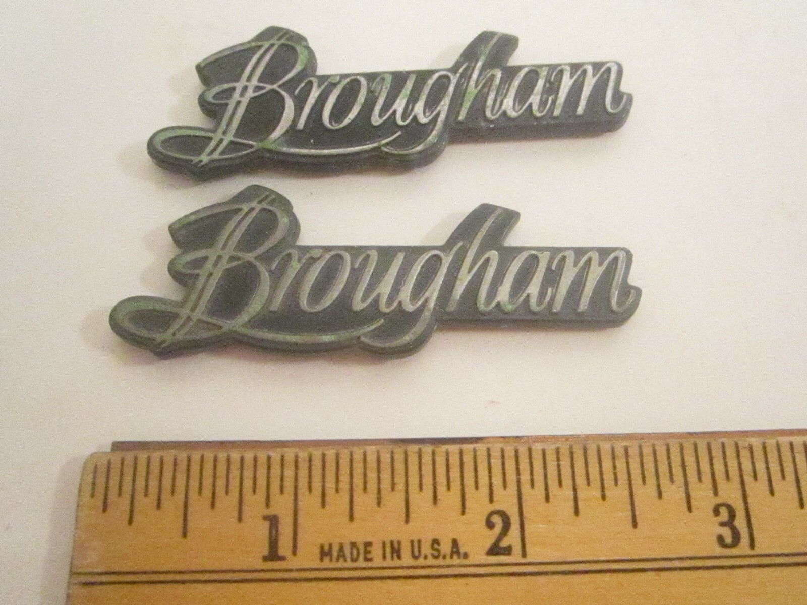 2 Vintage Plastic Car Emblem BROUGHAM [Y64H1] | eBay