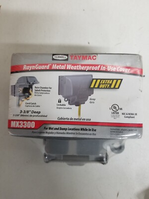Hubbel-Taymac MX3300 Raynguard metal Outlet Cover Weather Proof while ...