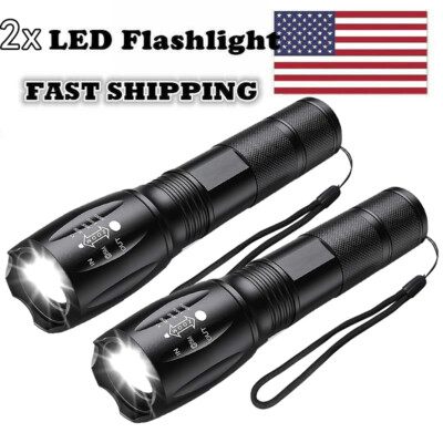 2x 12000Lm Super Bright Tactical Military LED Flashlight flash light ...