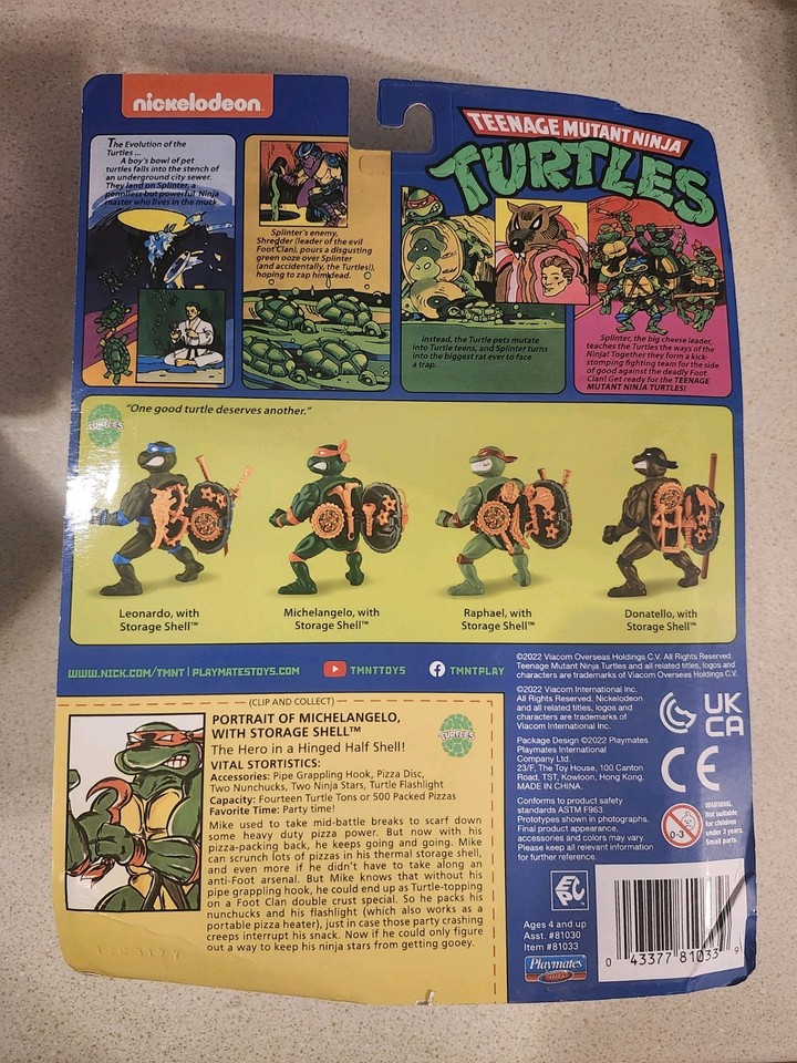 Michelangelo Storage Shell Teenage Mutant Ninja Turtles Figure Retro ...