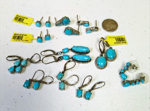 LOT Chuck Clemency STS Sterling 925 Sleeping Beauty Topaz Turquoise ...